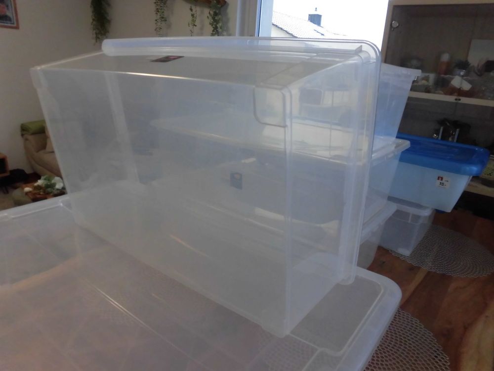 7 boxes, case/Box mit Deckel, transparent/Plastikbehälter !! (Gebraucht ...