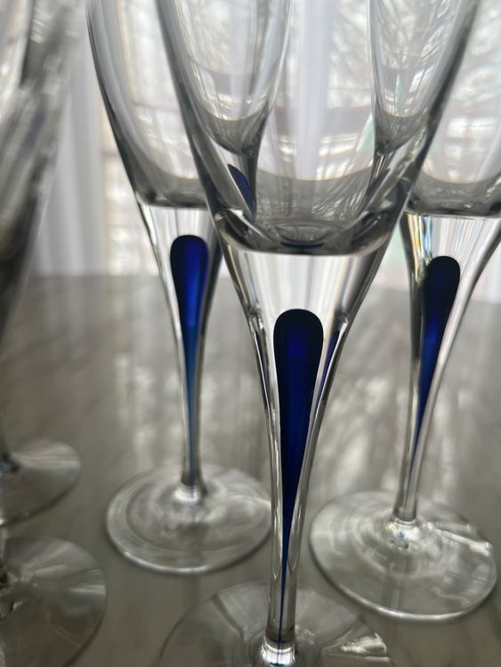 Orrefors Intermezzo Blue Champagnerglas 26 cL 6 Stück (Gebraucht) in ...