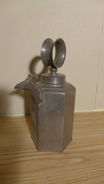 alte Zinnkanne (Prismakanne) mit Bodenbild. | Kaufen auf Ricardo