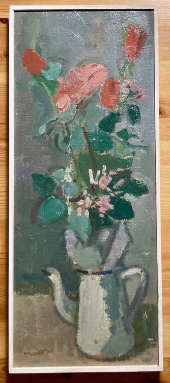 🌟 Ölgemälde Karl Moor Basel signiert Stillleben Rosen 🌟 (Gebraucht) in ...