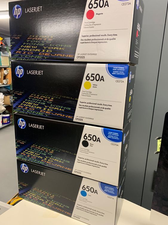 4x HP 650A Toner (CE270A, CE271A, CE272A, CE273A) neu | Kaufen auf Ricardo