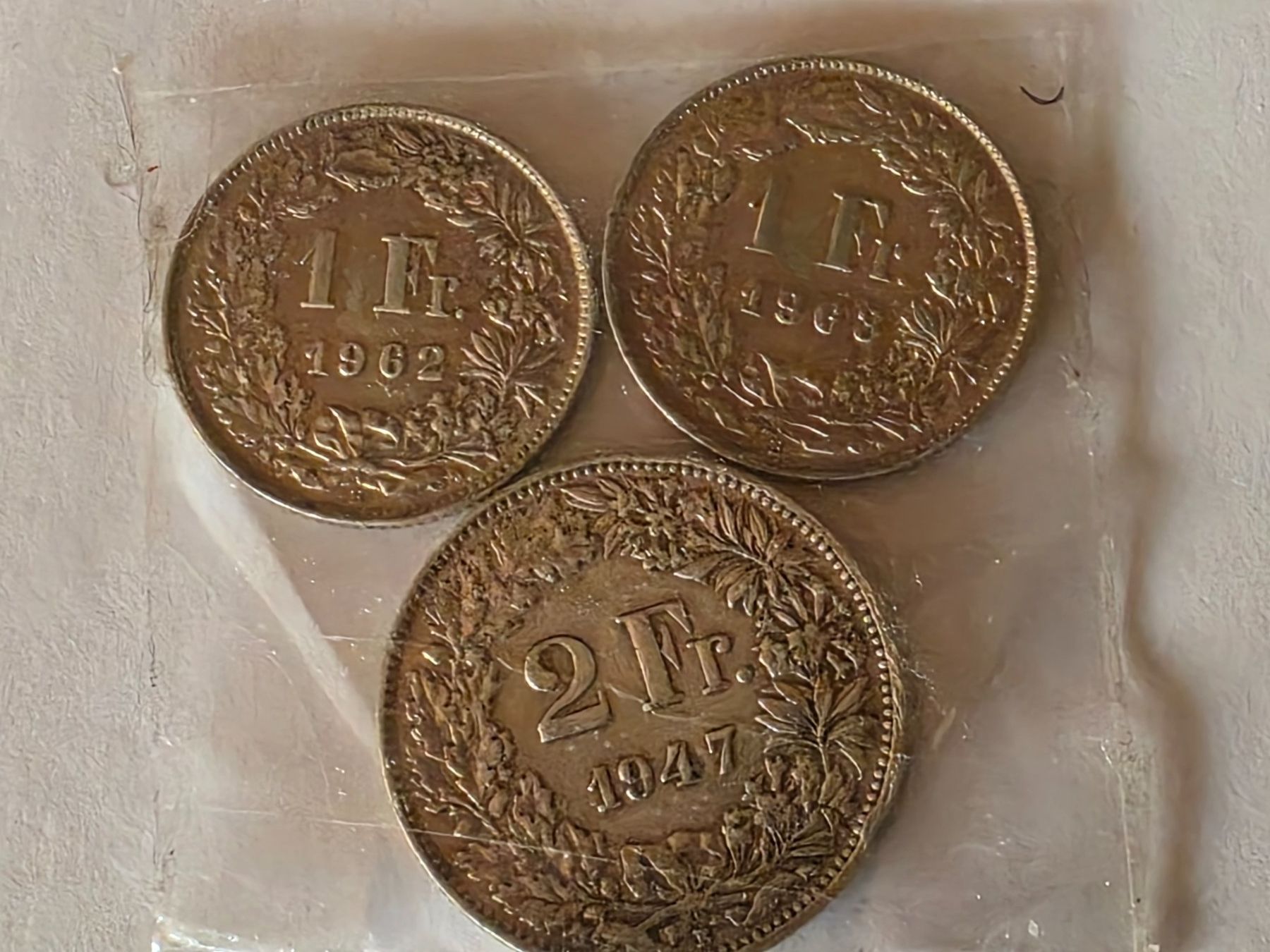 Silber Munzen 2x 1 Franken 62&63 1x 2 Franken 1947 (D'occasion) à Nyon ...