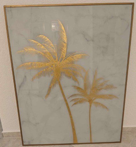 Palmenbild Gold auf Glas, modernes Wandbild (Gebraucht) in Widen für ...