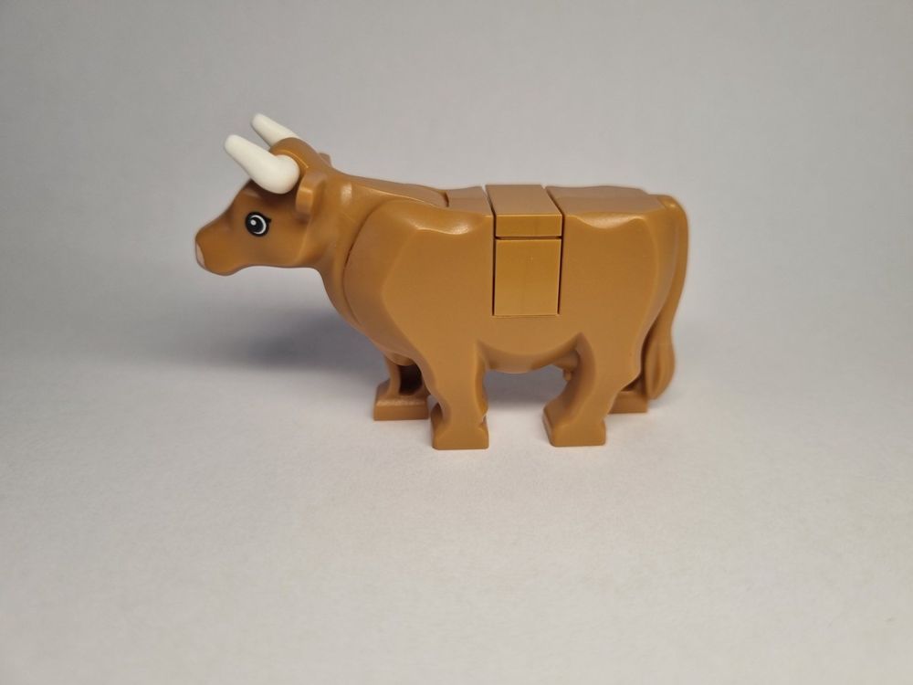 LEGO 64452pb01c03 Medium Nougat Cow with Spot on Head + Horn (Neu ...