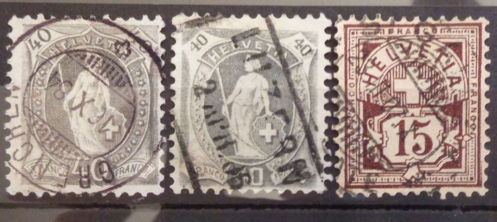 SCHWEIZ - SWITZERLAND: Stehende Helvetia 40 c, Ziffer 15 WZ | Kaufen ...