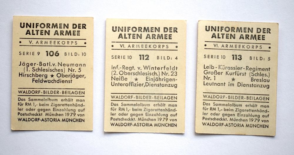 RAR Sammelkarten Armee Uniform Zigarettenbild Eckstein | Kaufen auf Ricardo