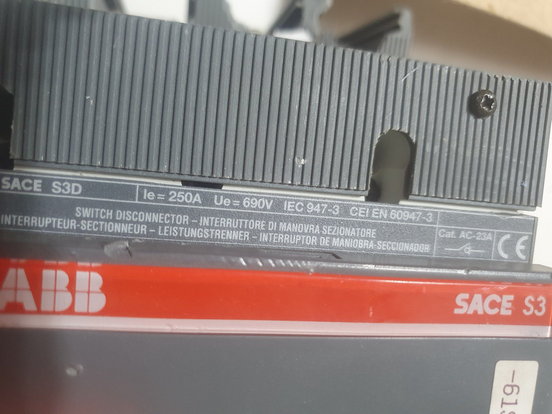 ABB SACE S3D 250A Leistungsschalter ciruit breaker (Gebraucht) in ...