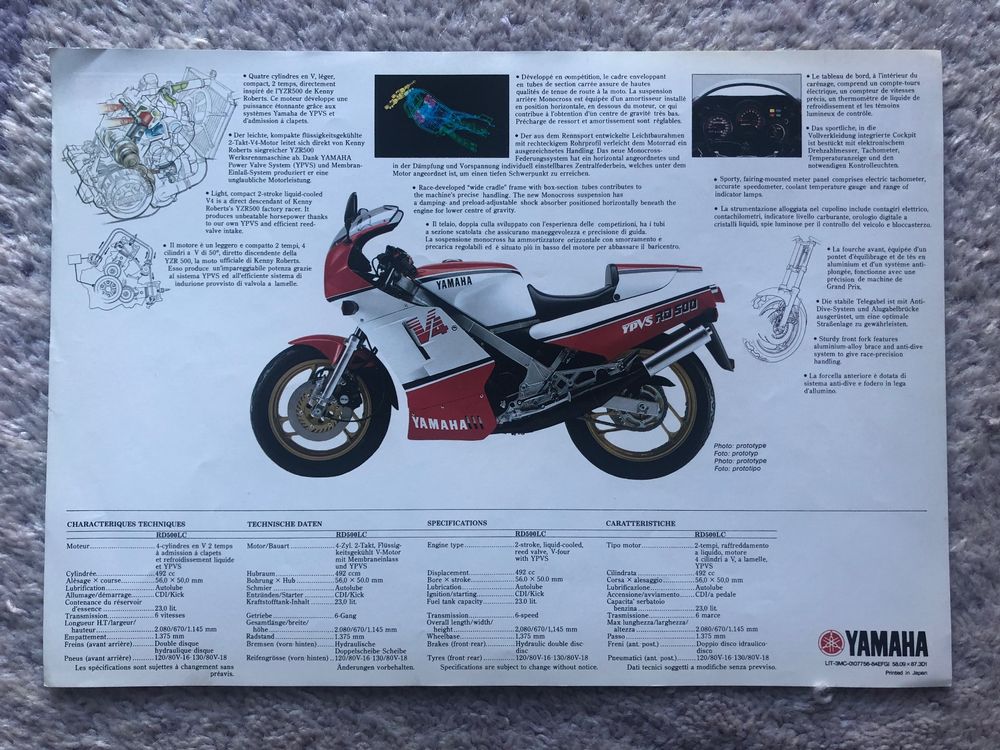 Yamaha RDLC 500 / RD500LC (Gebraucht) in Morrens VD für CHF 39 – mit Lieferung auf Ricardo kaufen