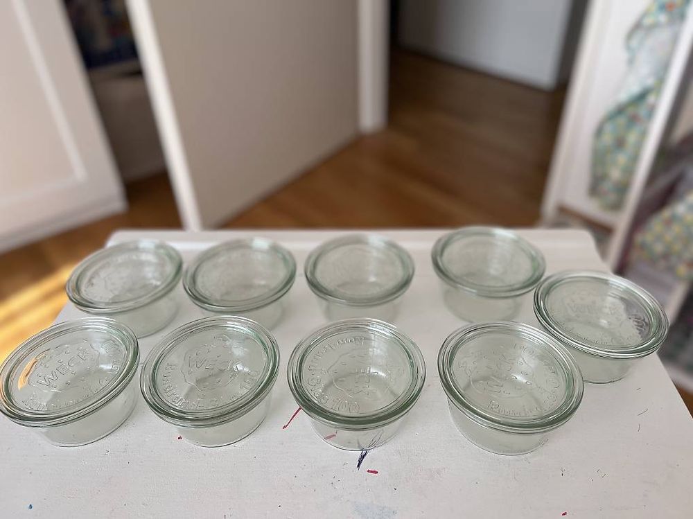 9 x RUNDRAND GLAS WECK mit Deckel 100ml Zustand wie Neu (Gebraucht) in ...
