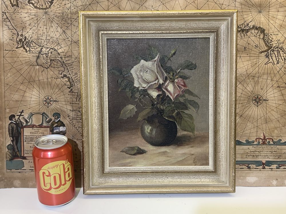 Antike Ölgemälde Rosen Stillleben signiert und gerahmt | Kaufen auf Ricardo