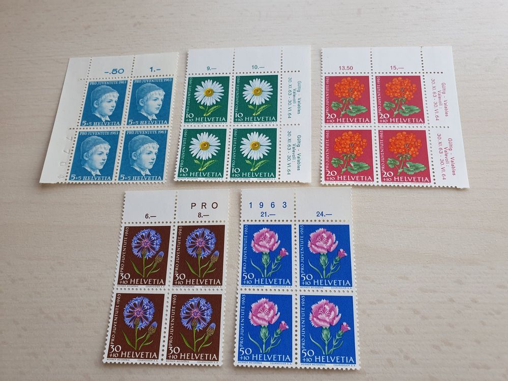 PJ Serie 1963 im 4er Block, postfrisch**, ab 1.- | Kaufen auf Ricardo