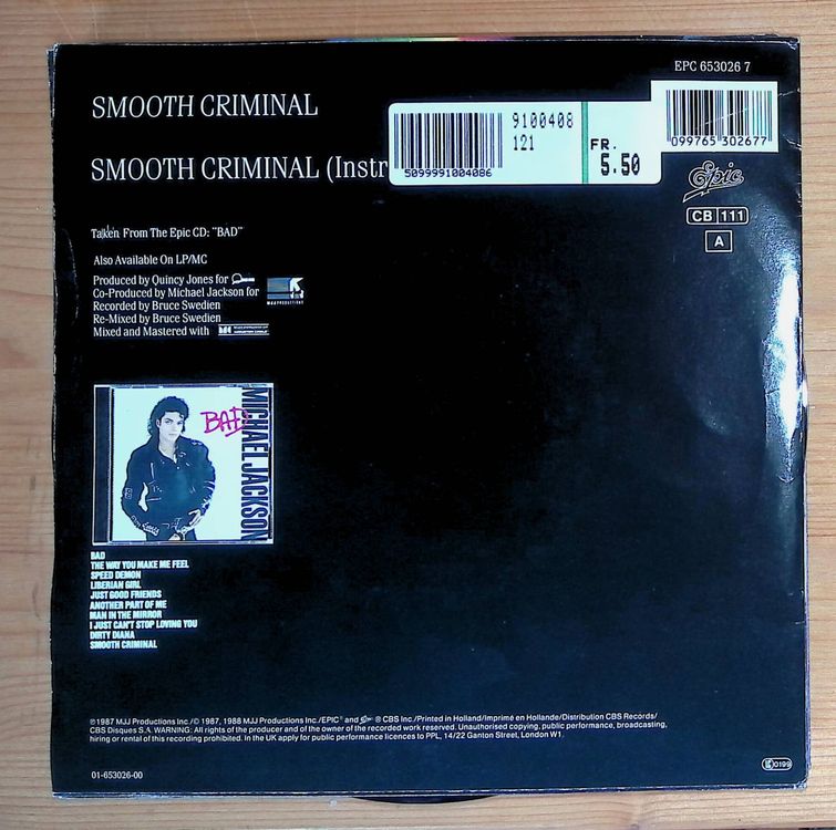 Michael Jackson - Smooth Criminal Single 7 | Kaufen auf Ricardo