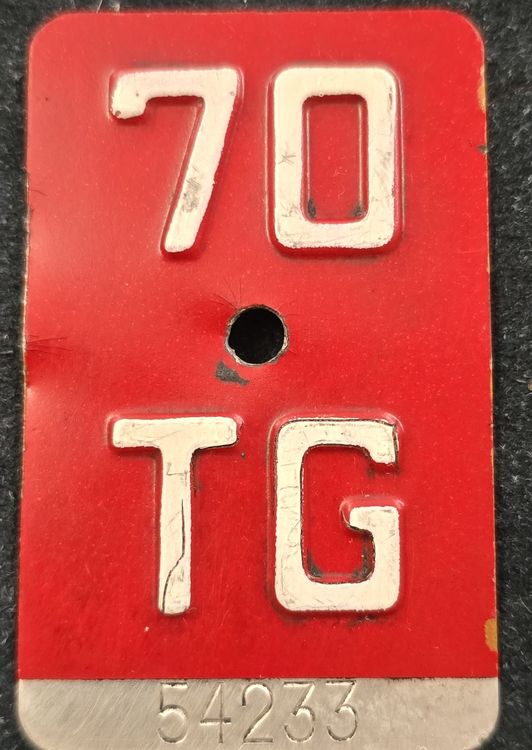 Alte Velonummer TG 70 (Gebraucht) in Oberaach für CHF 8.5 – mit Lieferung auf Ricardo kaufen
