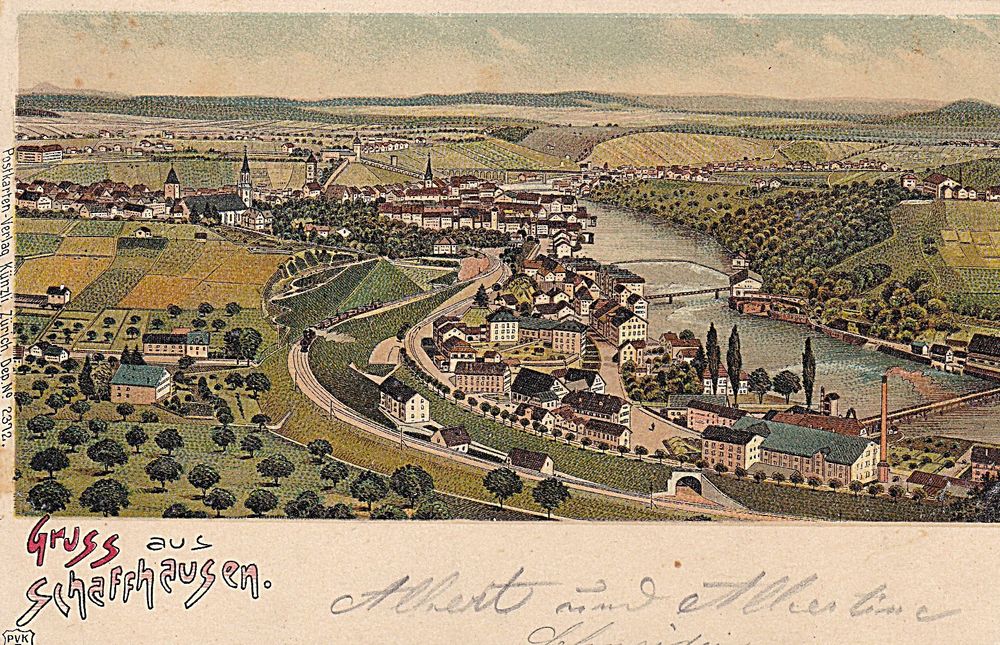 Gruss aus Schaffhausen, Lithographie.1900 | Kaufen auf Ricardo