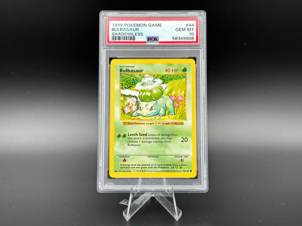 Bulbasaur Shadowless Base Set PSA 10 (Bisasam Basis Set) 1.- (Gebraucht ...