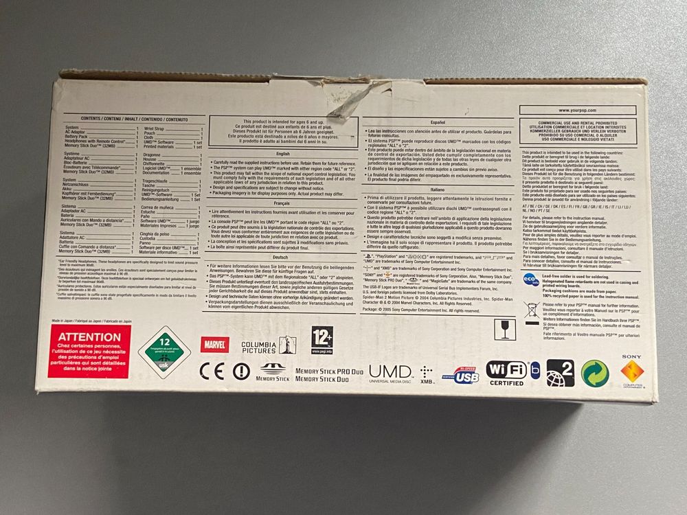 PSP Console (Not Load Games) + OVP BOX, & AC power Adapter | Kaufen auf ...