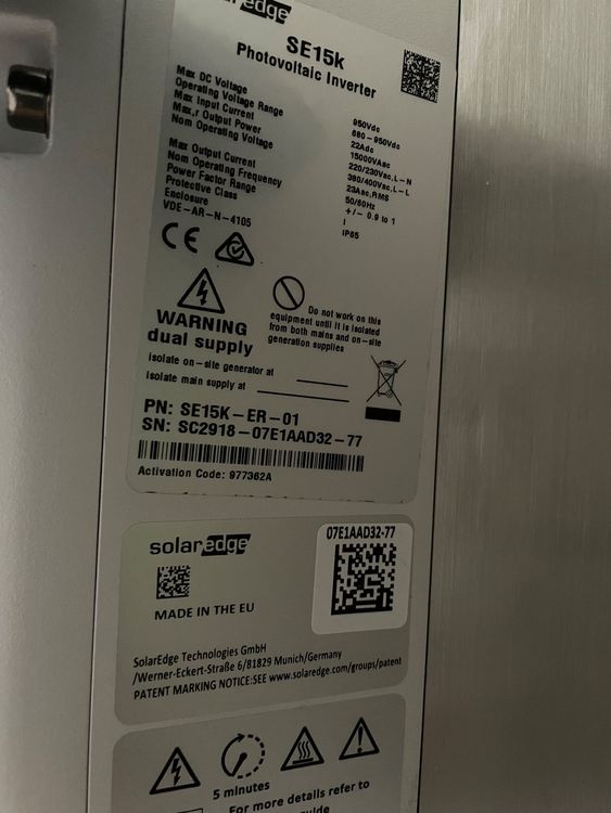 Solaredge SE15K Solar Wechselrichter (Gebraucht) in Aarau für CHF 485 ...