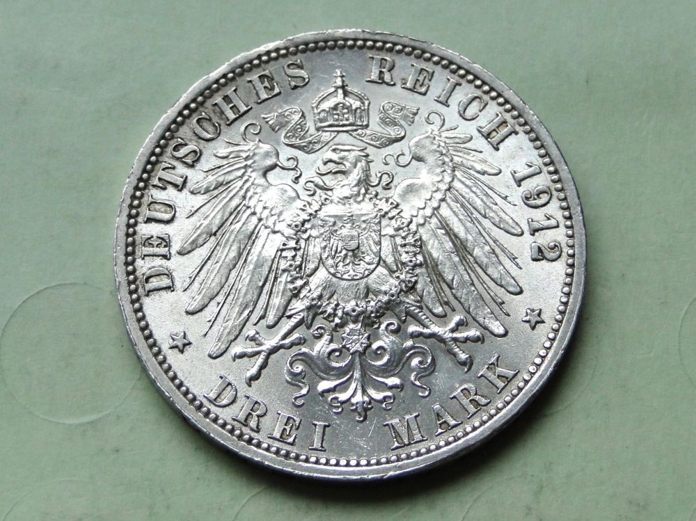 Deutsches Reich - 3 Mark 1912 Silber Wilhelm II Preussen (Gebraucht) in ...