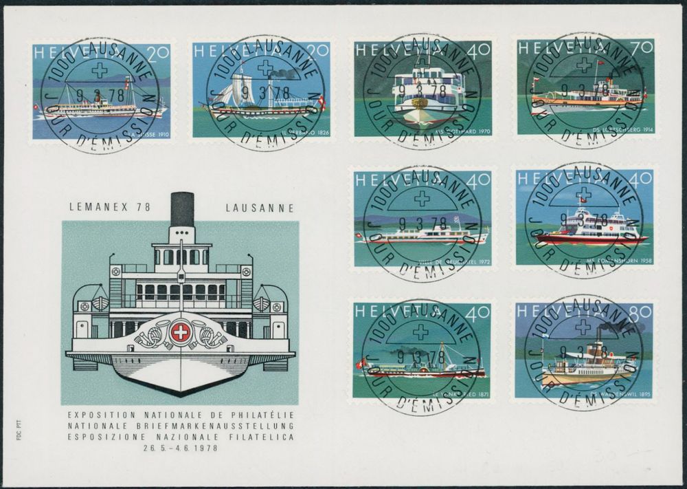 1978 - Lemanex - Blockausschnitte - FDC - ET Voll Stempel (Gebraucht) in Schindellegi für CHF ...