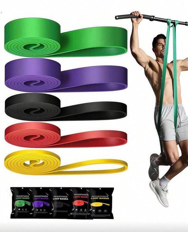Fitness Gummibaender Set, 5 Stueck, ideal fuer dein Workout! (Neu und ...