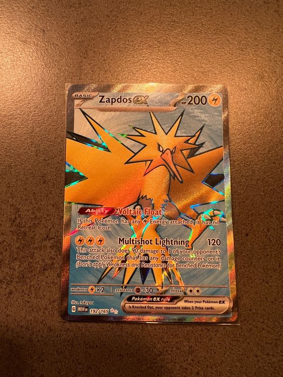 Pokemon 151 EN - Zapdos ex FullArt 192 / 165 (Neu (gemäss Beschreibung ...