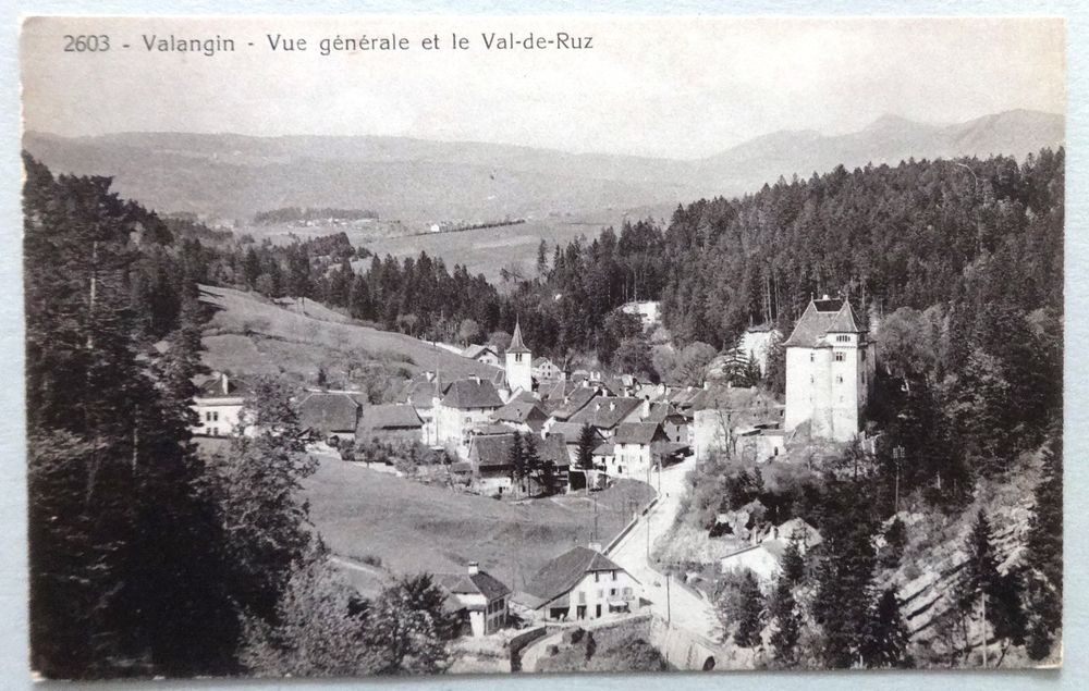 Valangin - Vue générale et le Val-de-Ruz | Kaufen auf Ricardo