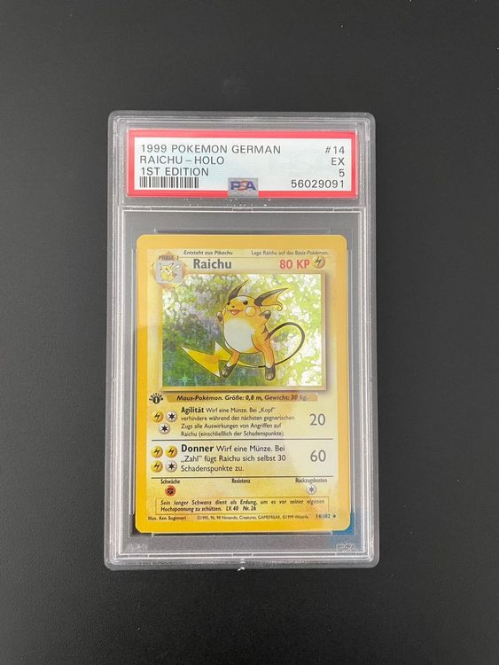 Pokémon Base Set Raichu Holo 14/102 1st Edition PSA 5 (Gebraucht) in ...