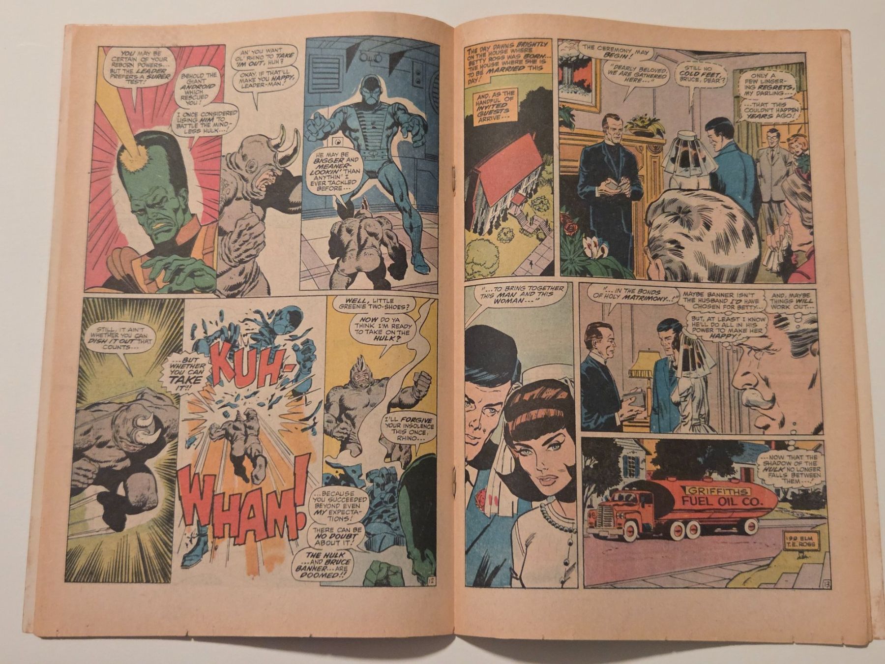 INCREDIBLE HULK #124 (Marvel, 1970) Wrath of the Rhino! (Gebraucht) in ...