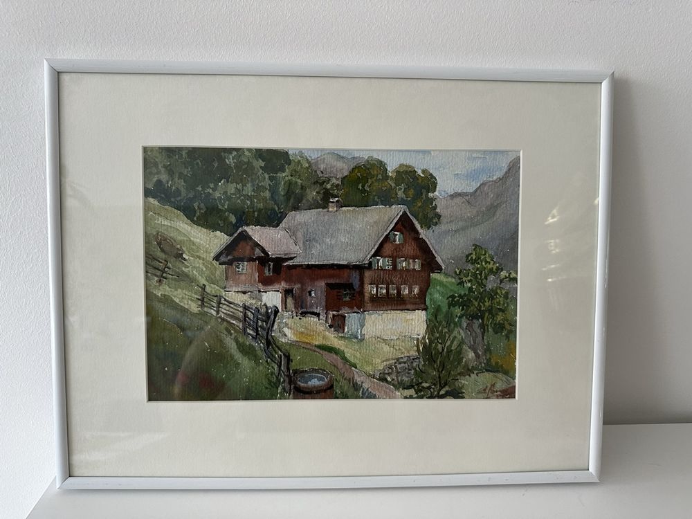 Eduard Senn Aquarell Bauernhaus Landschaft (Gebraucht) in Ebikon für CHF 5 – mit Lieferung auf ...