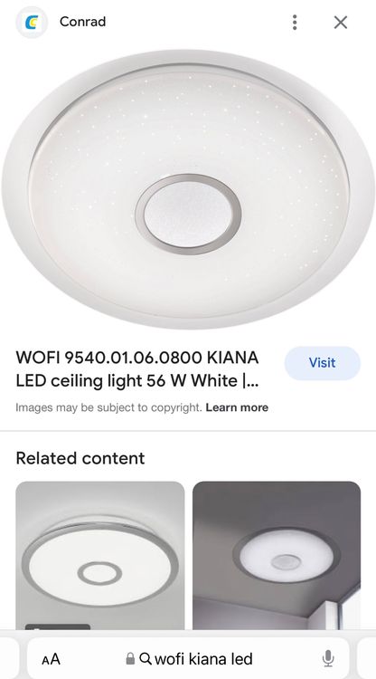 Wofi Kiana LED Deckenleuchte mit Dimmer Ø 80 H:16 cm, weiSs (Gebraucht ...