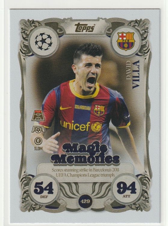 Topps Match Attax CL 2025/26 David Villa Magic Memories (Neu (gemäss ...