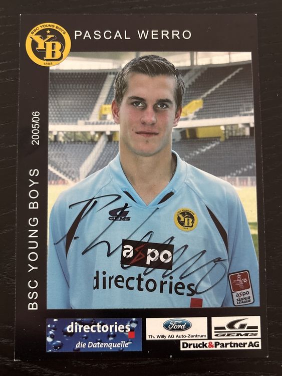 Signierte Sammlerkarte Pascal Werro YB (Gebraucht) in Uetendorf für CHF 5 – mit Lieferung auf ...