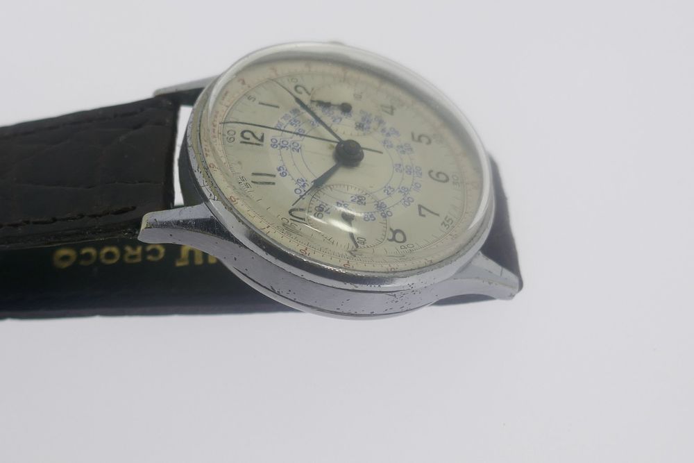 Seltener Chronograph v 1937 Rücktaste über Krone Landeron 47 (Gebraucht ...