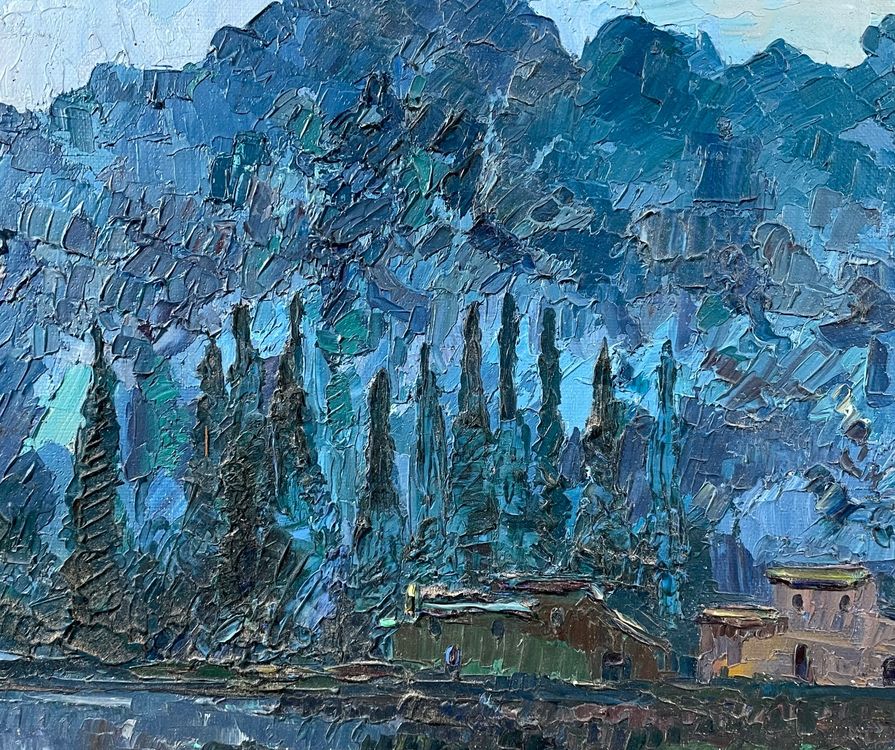 Impressionistisches Berg Landschaft Gemälde unleserlich Sign | Kaufen auf Ricardo