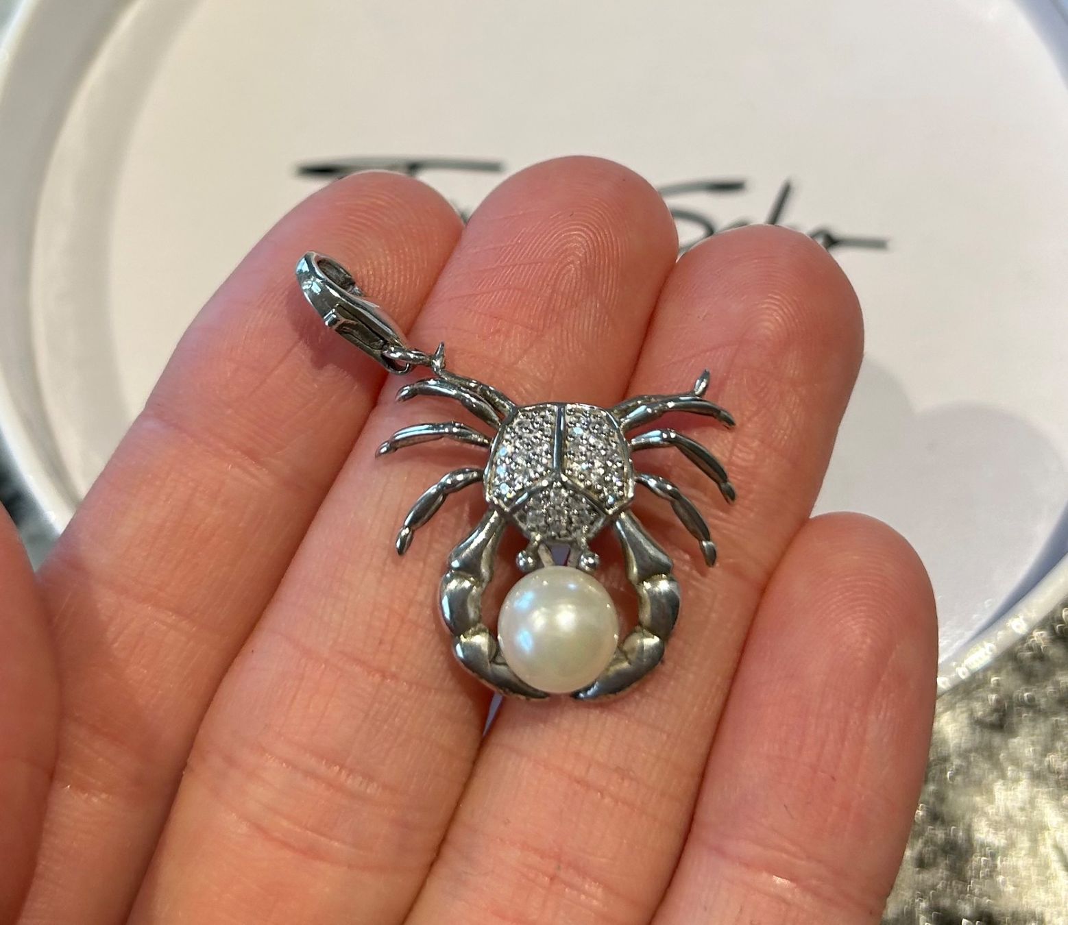 Thomas Sabo Charm grosser Krebs mit Süsswasserperle 🦀🤍 (Neu (gemäss ...