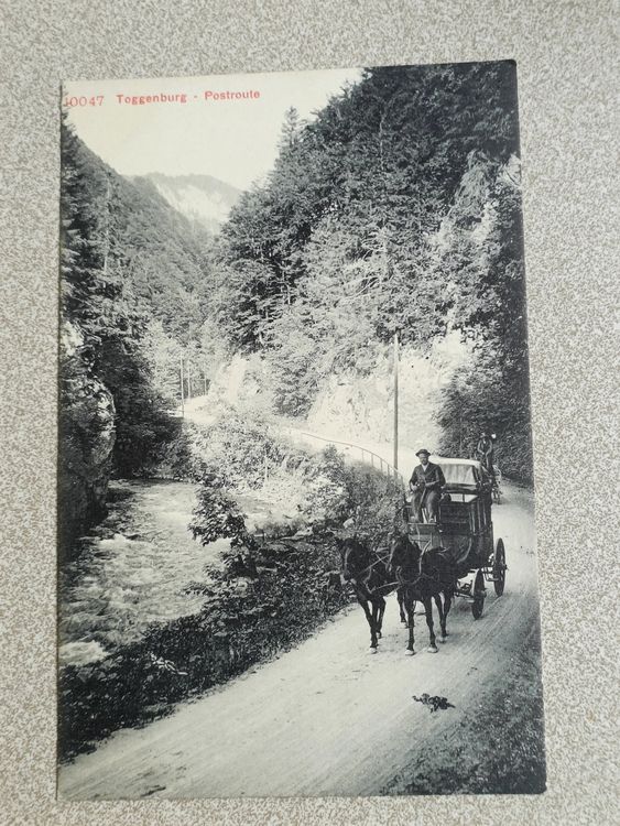 Alte PK / Toggenburg - Postroute mit Postkutsche / 1911 (Gebraucht) in Brugg AG für CHF 15 – mit ...