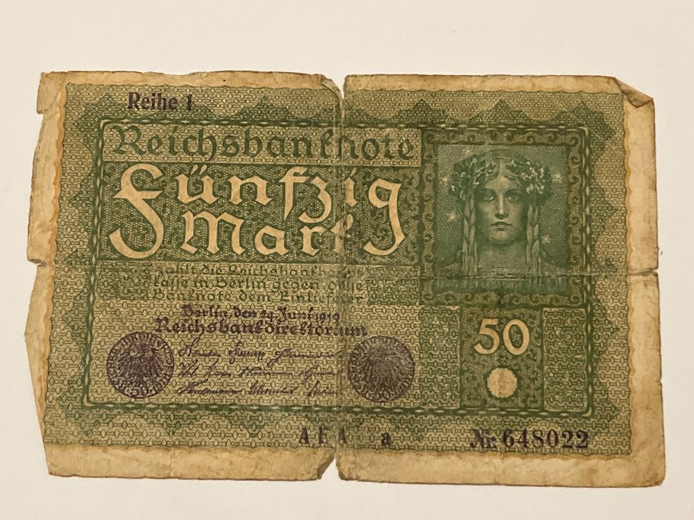 historische alte 50 fünfzig Mark Juni 1919 (Gebraucht) in Hergiswil NW ...