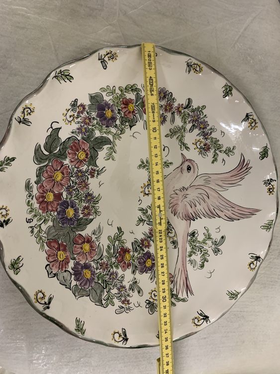 Wandteller Keramik Vogel Blumen Handarbeit 33cm 🌸🐦 (Neu und originalverpackt) in Erlenbach ZH ...