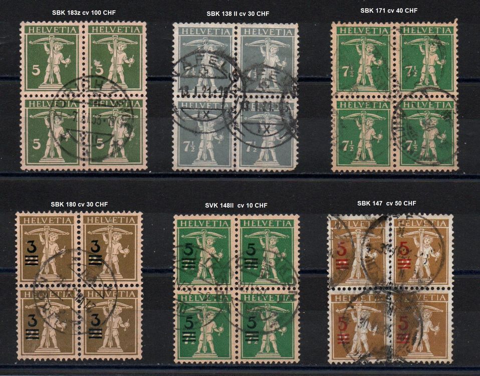 1933 TELLKNABE MIT ARMBRUST Diverse quartine oblit. | Kaufen auf Ricardo