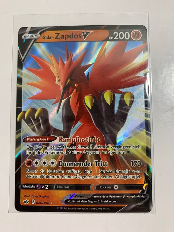 Pokemon Karte Zapdos V (Gebraucht) in Wettingen für CHF 1 – mit ...