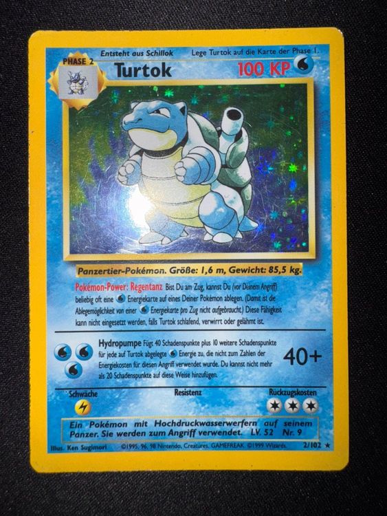 Pokemon Turtok Holo 2/102 - Base Set - DE (Gebraucht) in Bürglen UR für ...