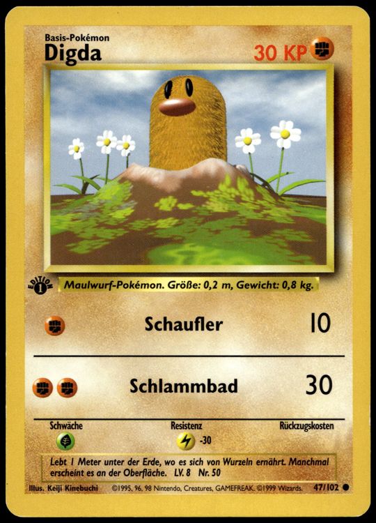 Digda 47/102 Pokémon Base Set 1.Edition ab 1.- (Neu (gemäss ...