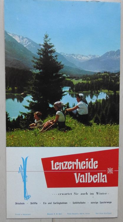 Vintage Lenzerheide Valbella Werbeprospekt, verm. 60er Jahre | Kaufen auf Ricardo