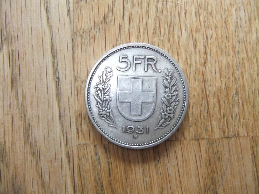 5 Franken Silber Münze Schweiz 1931 | Kaufen auf Ricardo