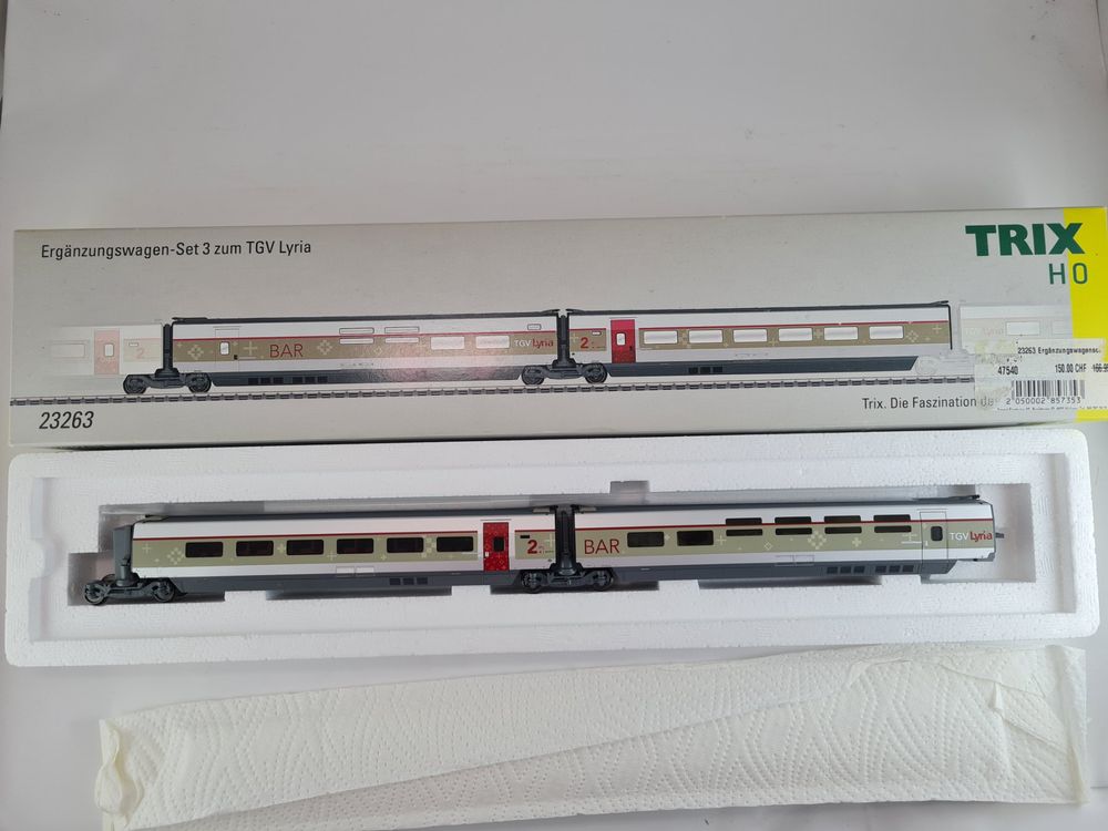 TRIX 23263 Ergänzungswagen-Set 3 zum TGV Lyria H0 1:87 (Neu (gemäss Beschreibung)) in ...