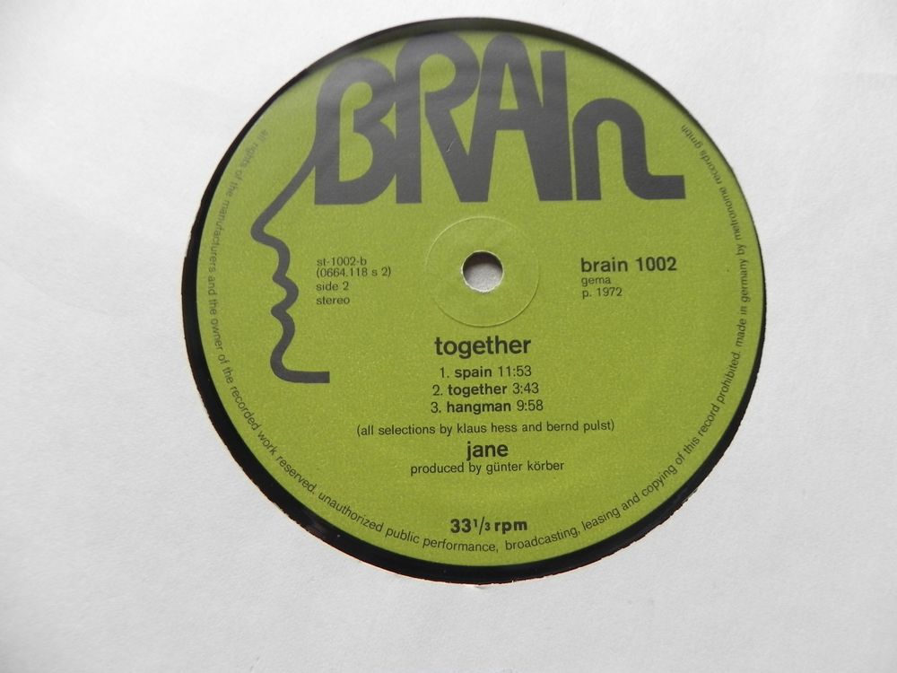 LP Deutschland Krautrock Prog. Rock Band Jane 1972 Together (Gebraucht ...