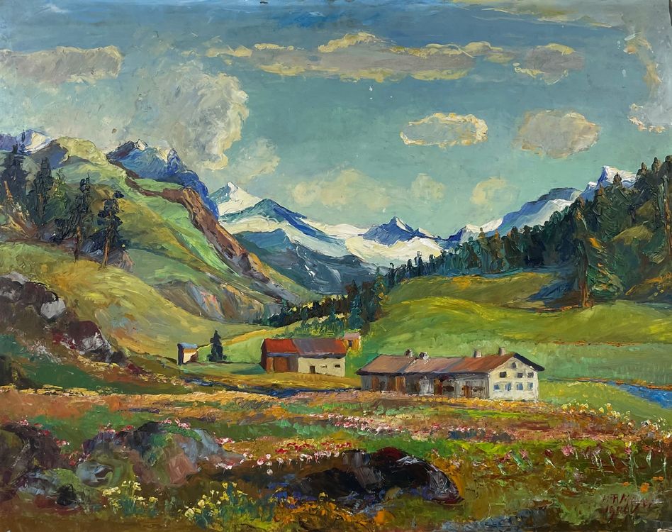 Hans Rudolph Meyer (1913-2012) grosses Gemälde (Gebraucht) in Root für ...