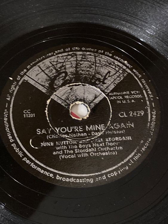 Schellackplatte 10“ 78RPM JUNE HUTTON AND AXEL STORDAHL (Gebraucht) in ...