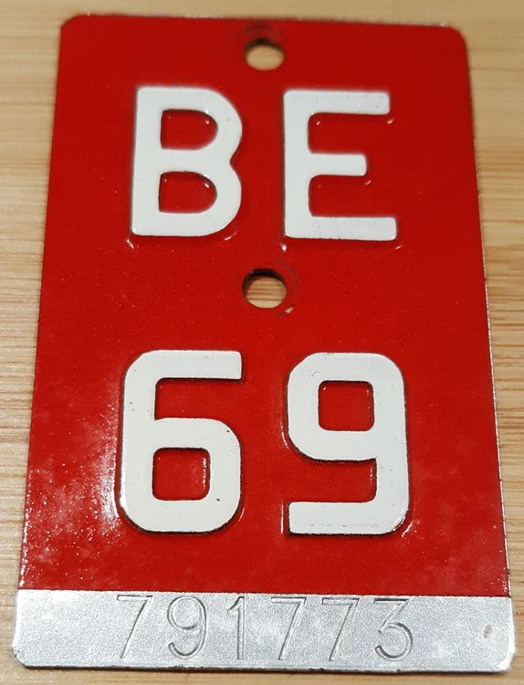 Alte Velonummer BE69 (Gebraucht) in Wabern für CHF 10 – mit Lieferung ...