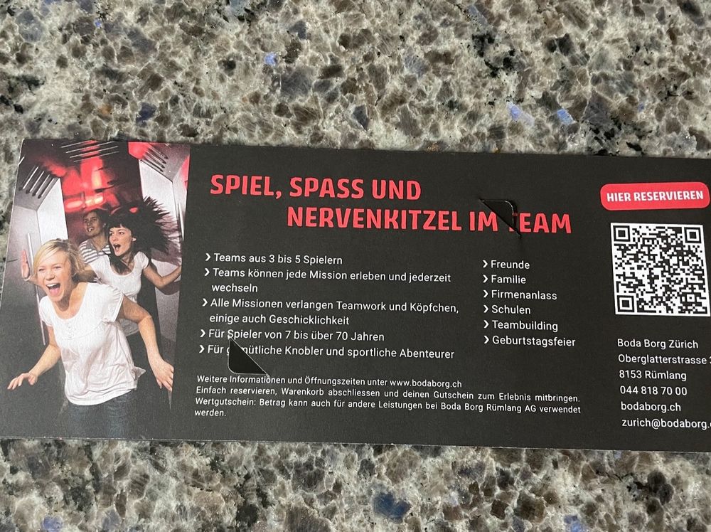 2 Eintritte Boda Borg à 2 Stunden | Kaufen auf Ricardo